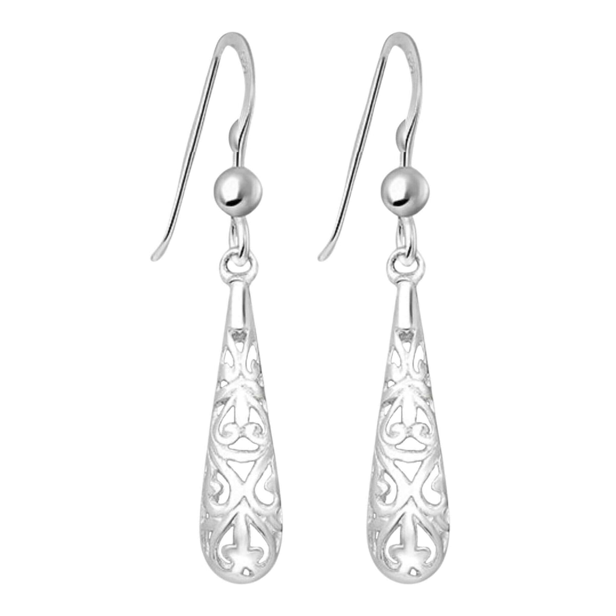 Exquisite Sterling Silver Filigree Teardrop Earrings Elegant Jewelry exquisite-sterling-silver-filigree-teardrop-earrings-elegant-jewelry