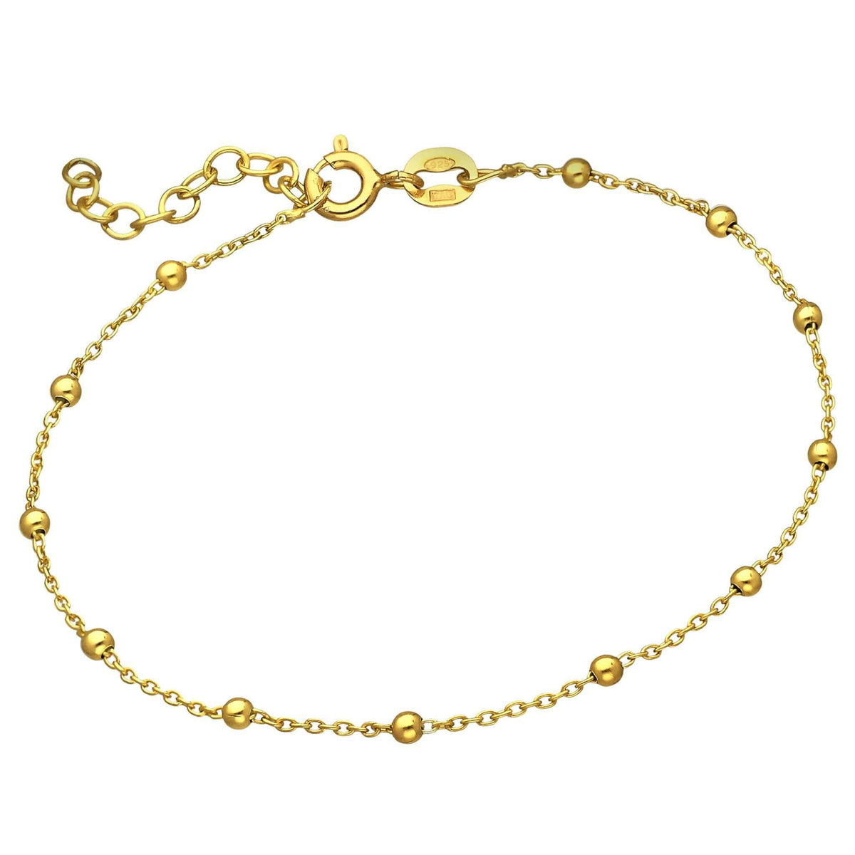 18k Gold Ball Beaded Bracelet for Women | Adjustable & Dainty | Perfect ...
