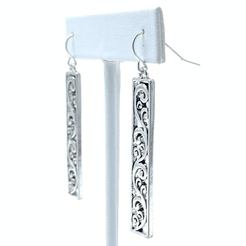 Silver Filigree Bar Earrings - Filigree Earrings For Women – SeaSpray ...