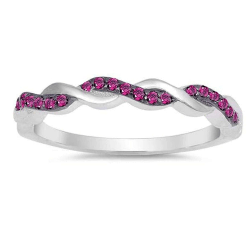 Braided Cubic Zirconia Ruby Infinity Ring – SeaSpray Jewelry
