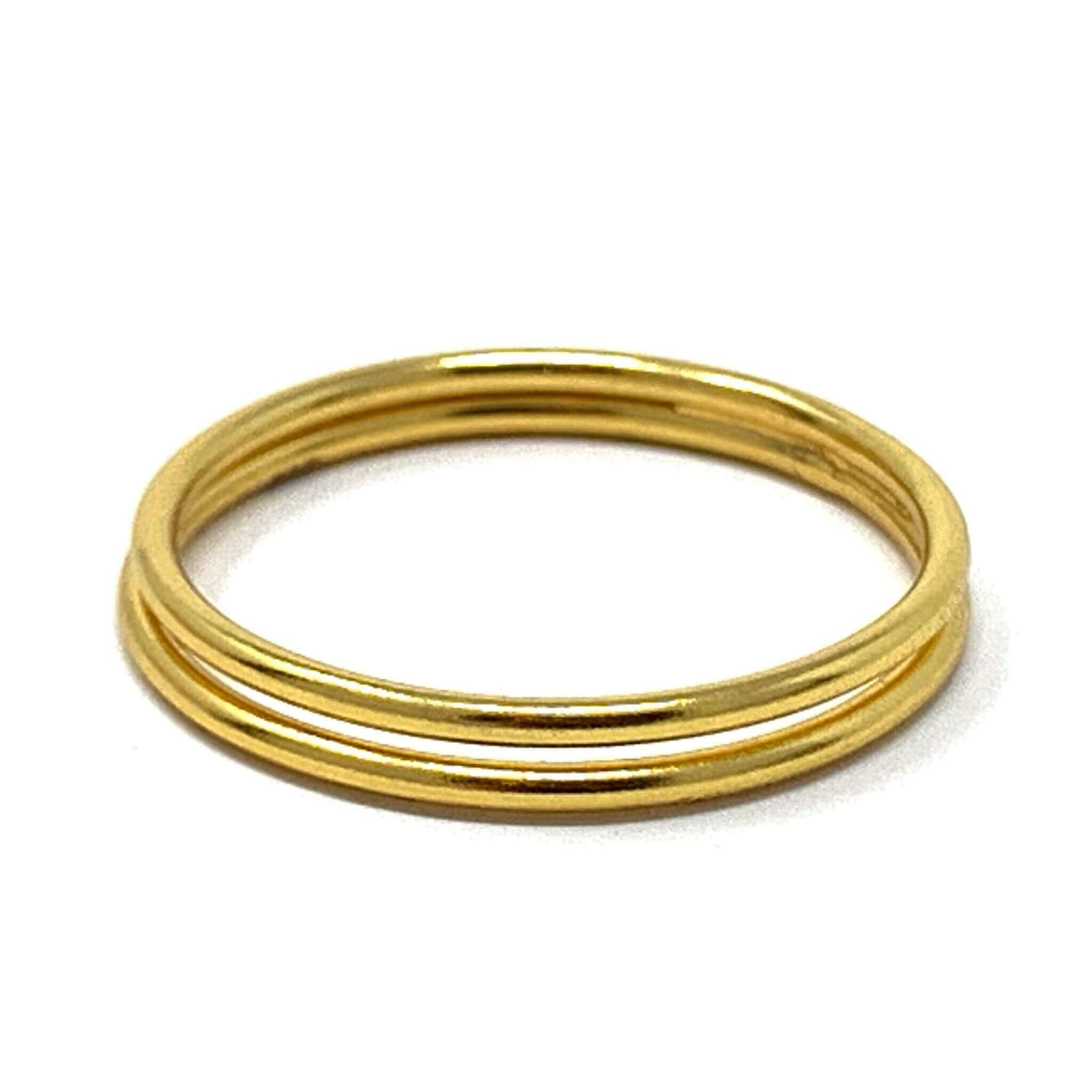 Stackable 18K Gold Plated Double Band Ring - Stackable Ring – SeaSpray ...